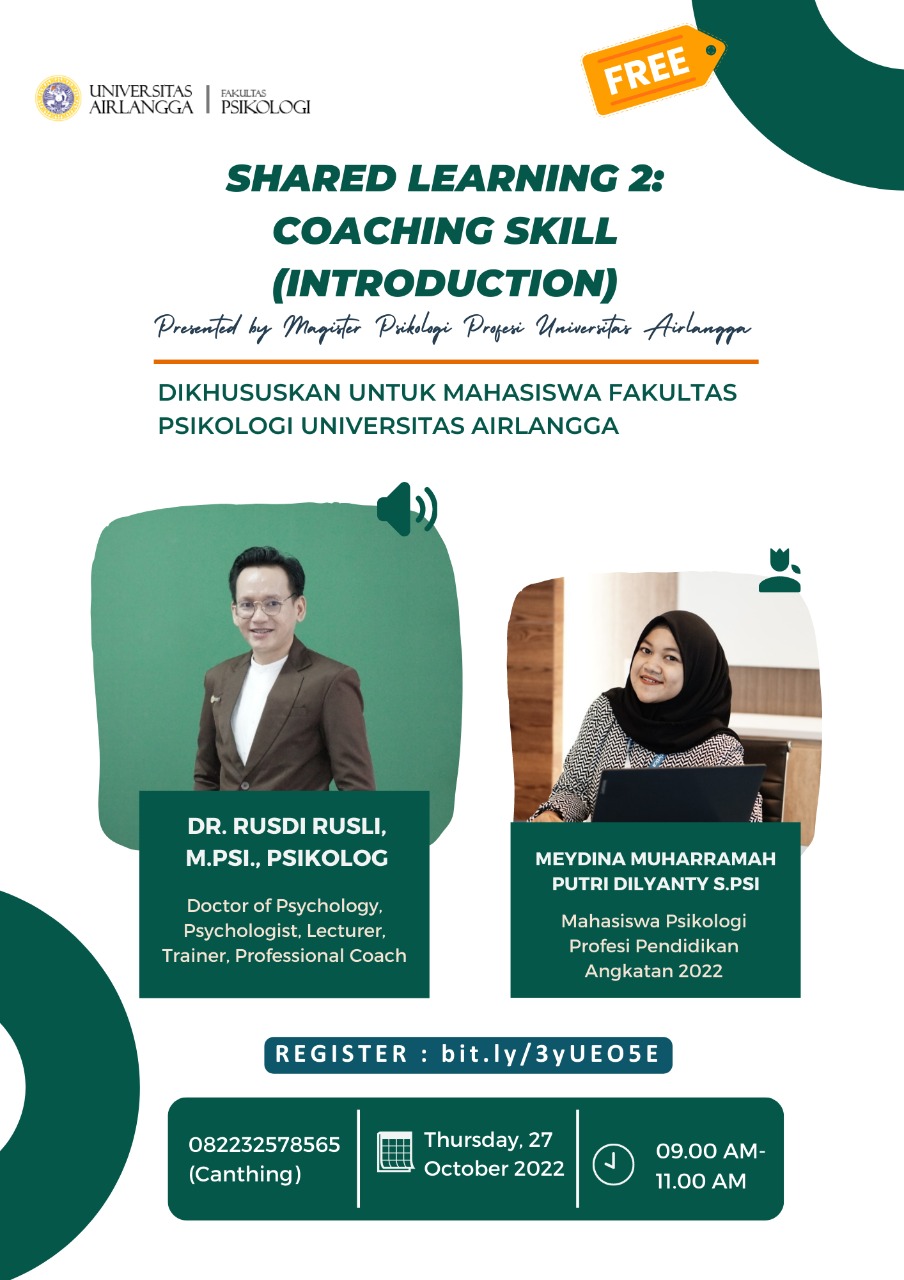 Shared Learning 2: Coaching Skill (Introduction) – Magister Profesi UNAIR